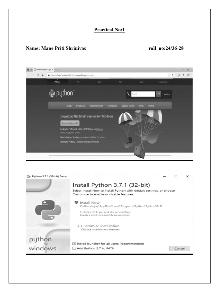 Practical No.1to2 | PDF