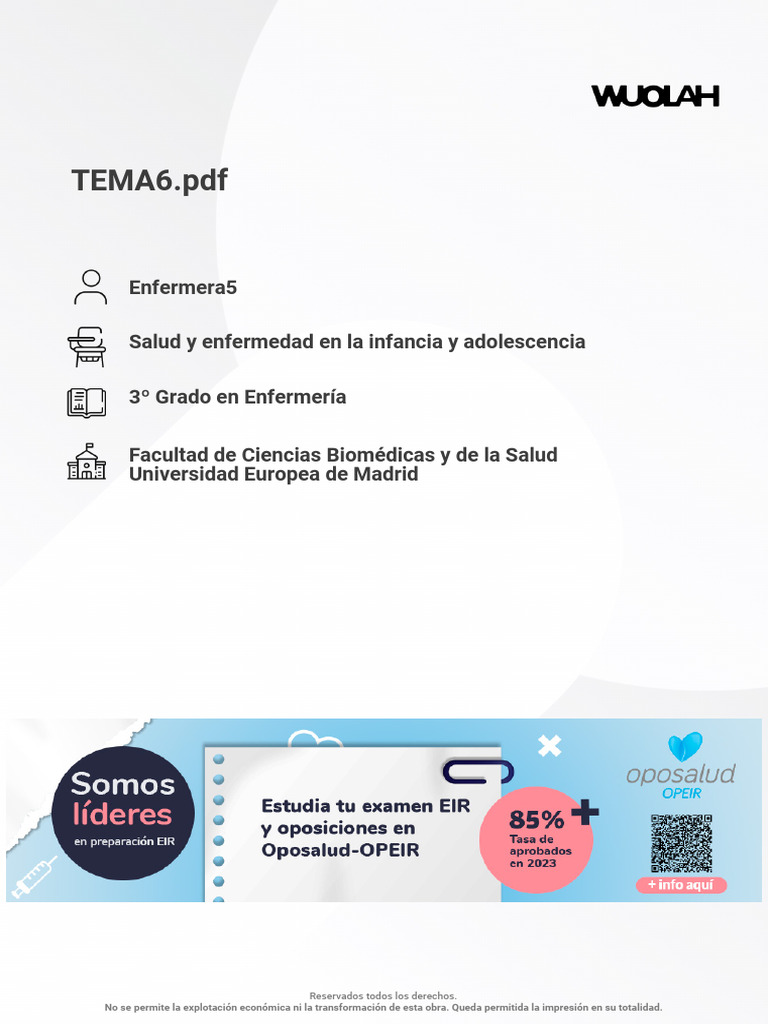 Wuolah Free TEMA6 | PDF | Deshidración | Especialidades Medicas
