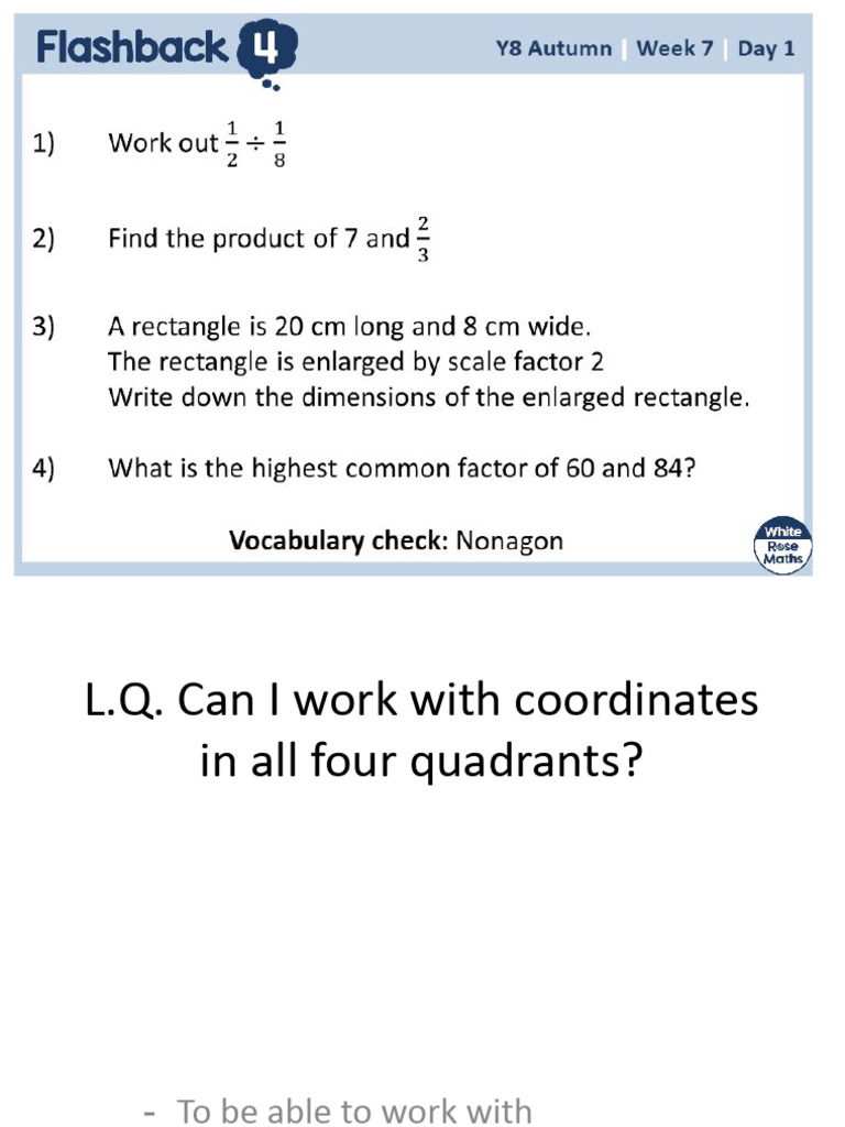 Step 1 Work-With-Coordinates-In-All-Four-Quadrants | PDF