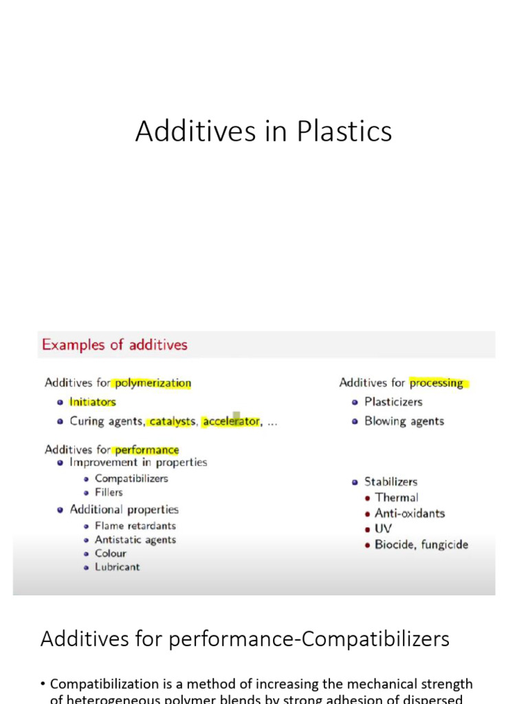 Lecture 5 Additives Compatibilizers | PDF | Copolymer | Materials Science