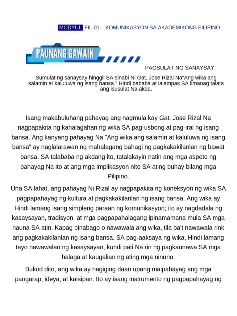 5 Talata Ni Rizal 2222 | PDF