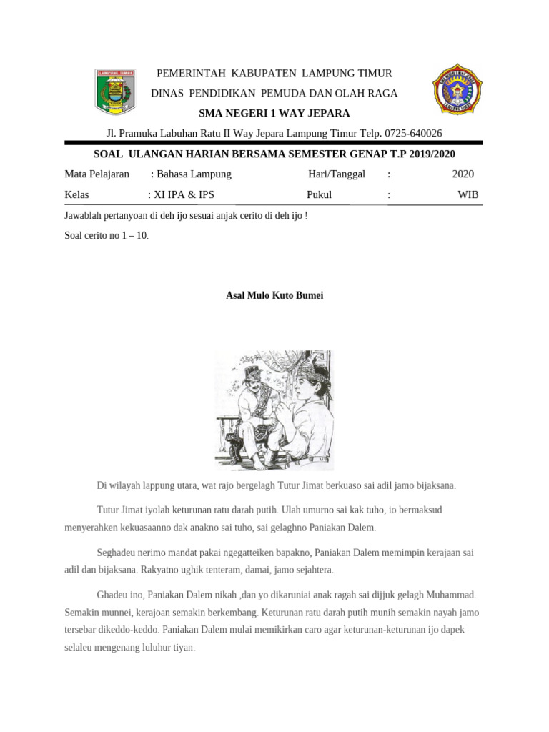 Soal B.lampung Kelas Xi Ipa Ips Rina Kartika Ok | PDF