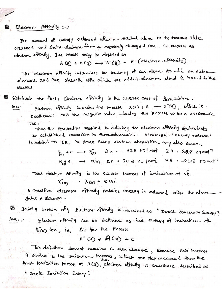 Electron Affinity | PDF