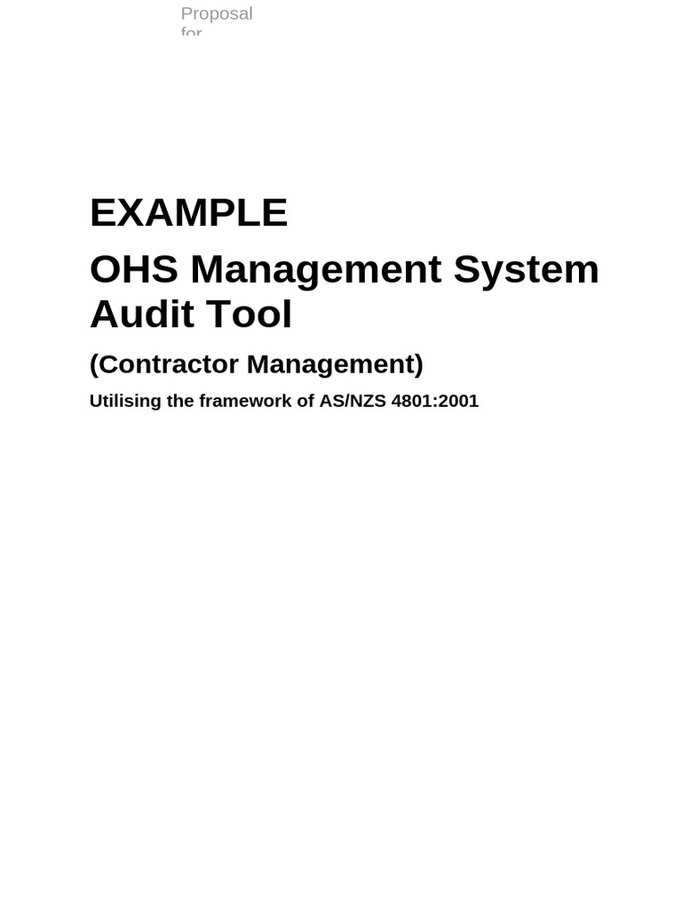 AS4801-Contractor-Audit-Tool | PDF | Occupational Safety And Health | Risk Assessment