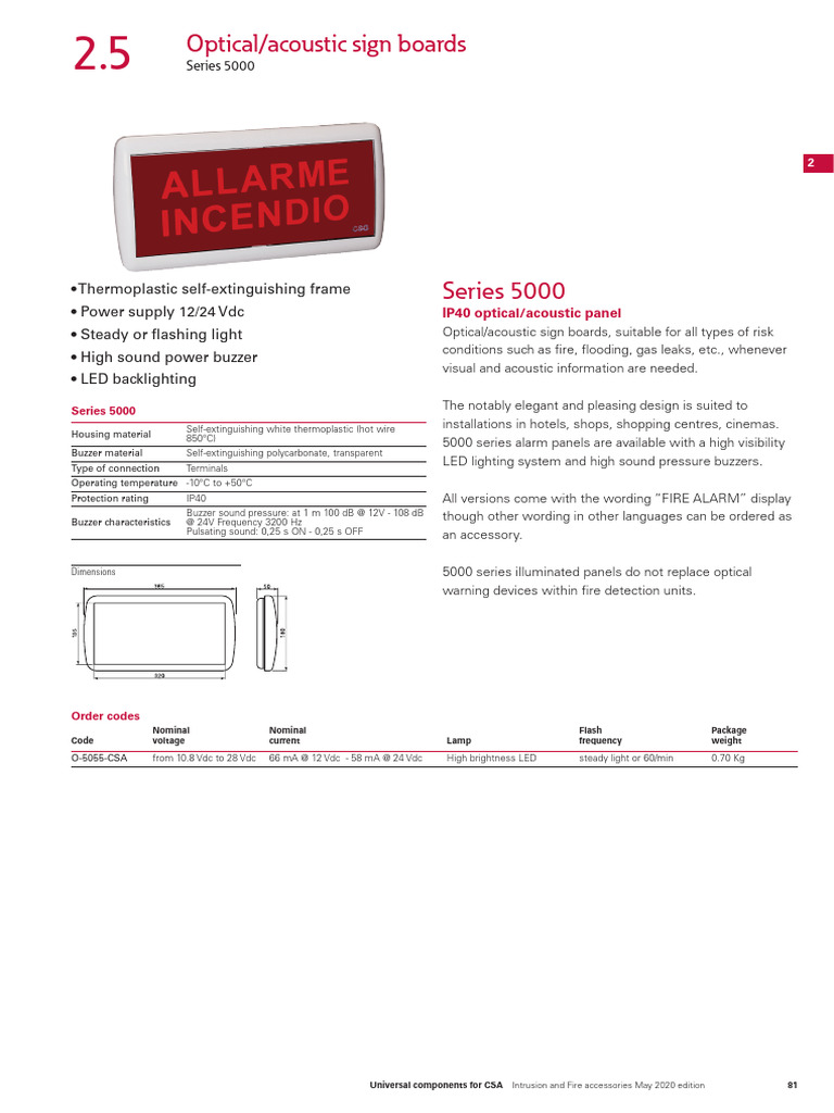 Eaton Fire Devices Series 5000 Signboard Datasheet en | PDF | Light ...