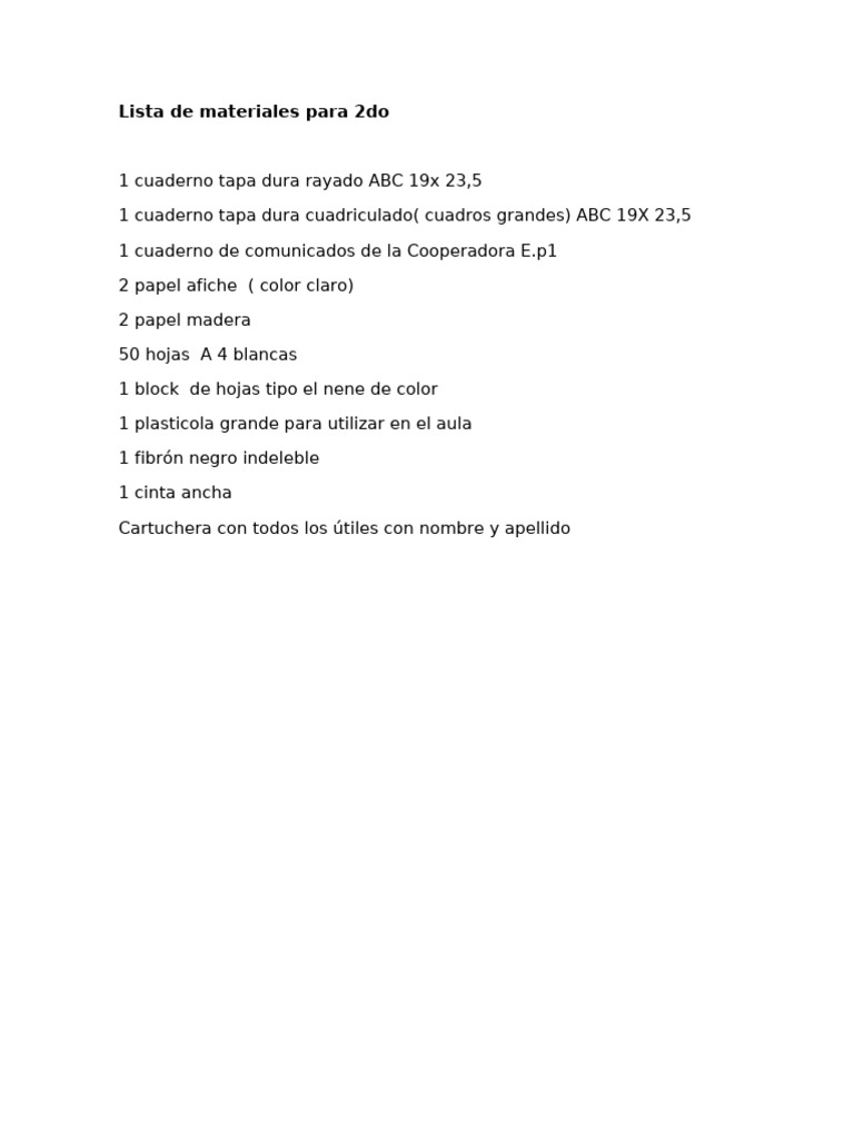 Lista de 2do 2025 | PDF