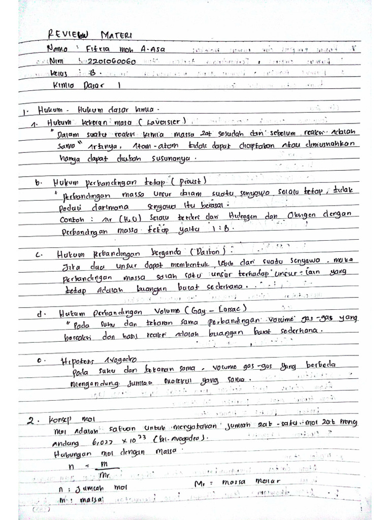 Fitria Asa (2201060060) - Review Materi Kimdas | PDF