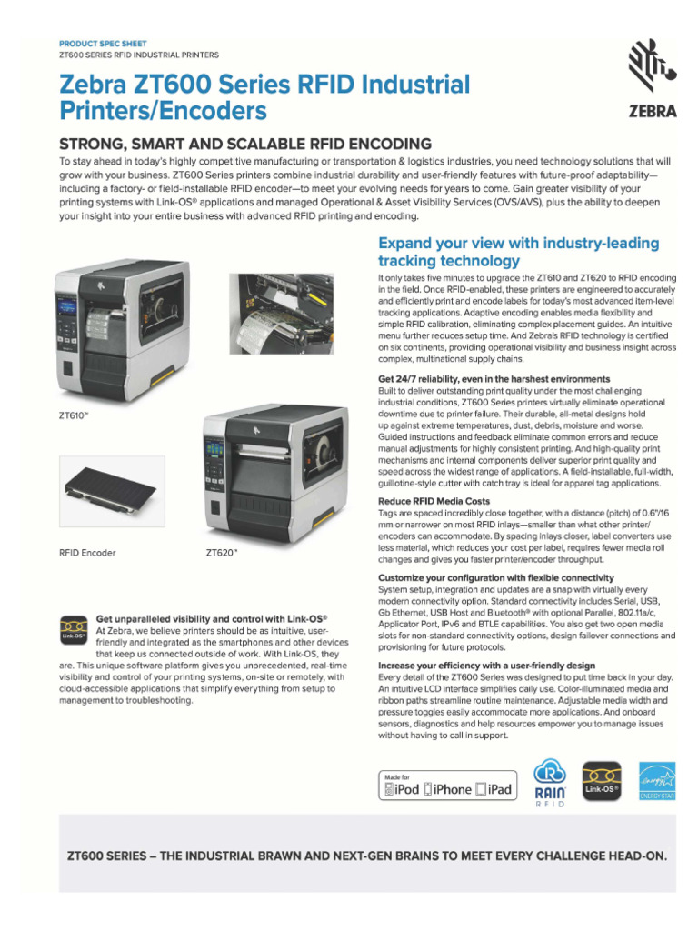 ATLAS Zebra ZT600 Series RFID Printer | PDF