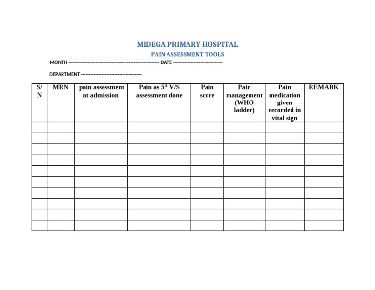 Pain Assessment Tools Adult Version | PDF