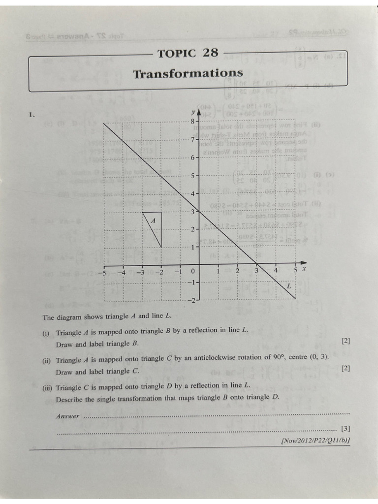4024 P2 Topic 28 Transformation | PDF
