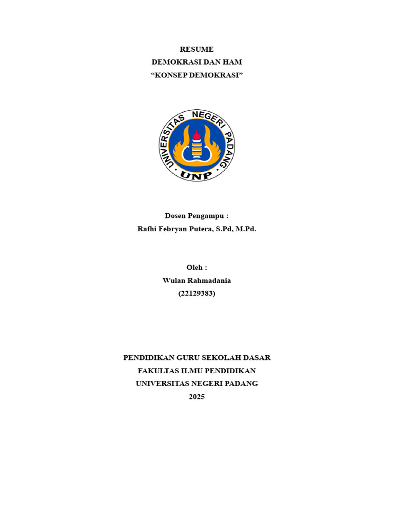 Resume 1 Demokrasi Dan Ham Wulan Rahmadania | PDF