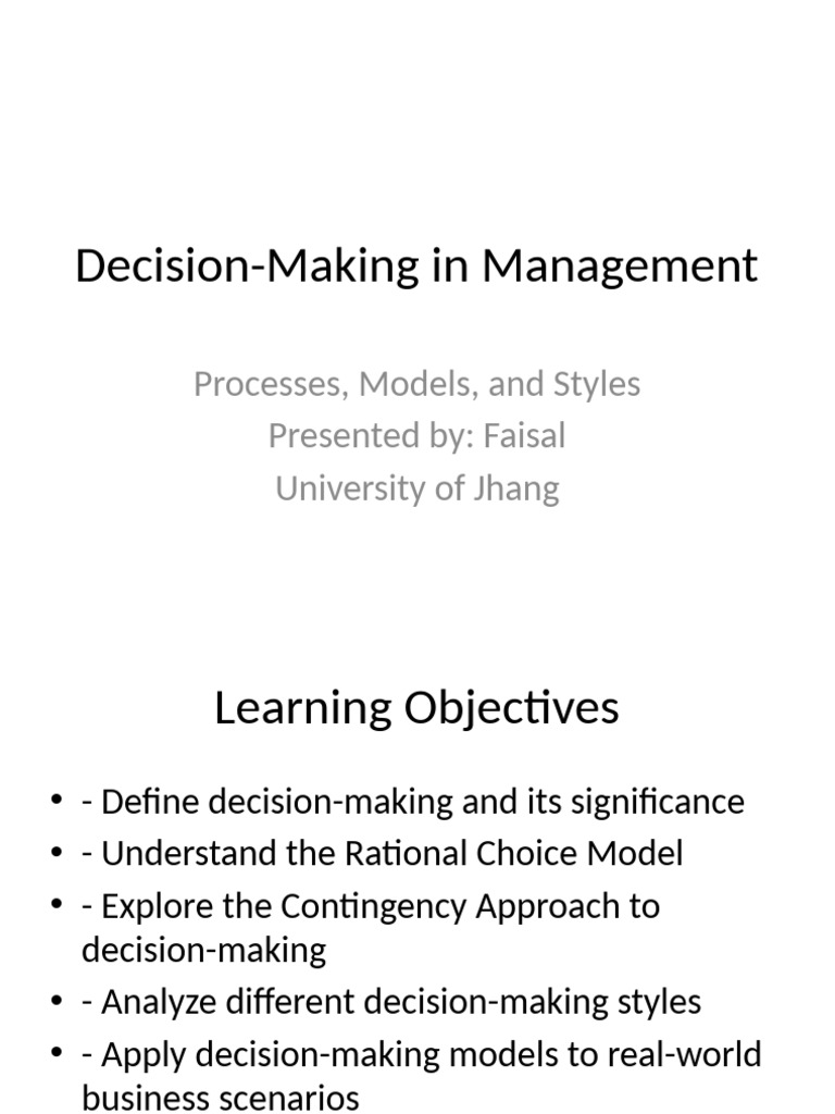 Decision Making Presentation | PDF | Decision Making | Business