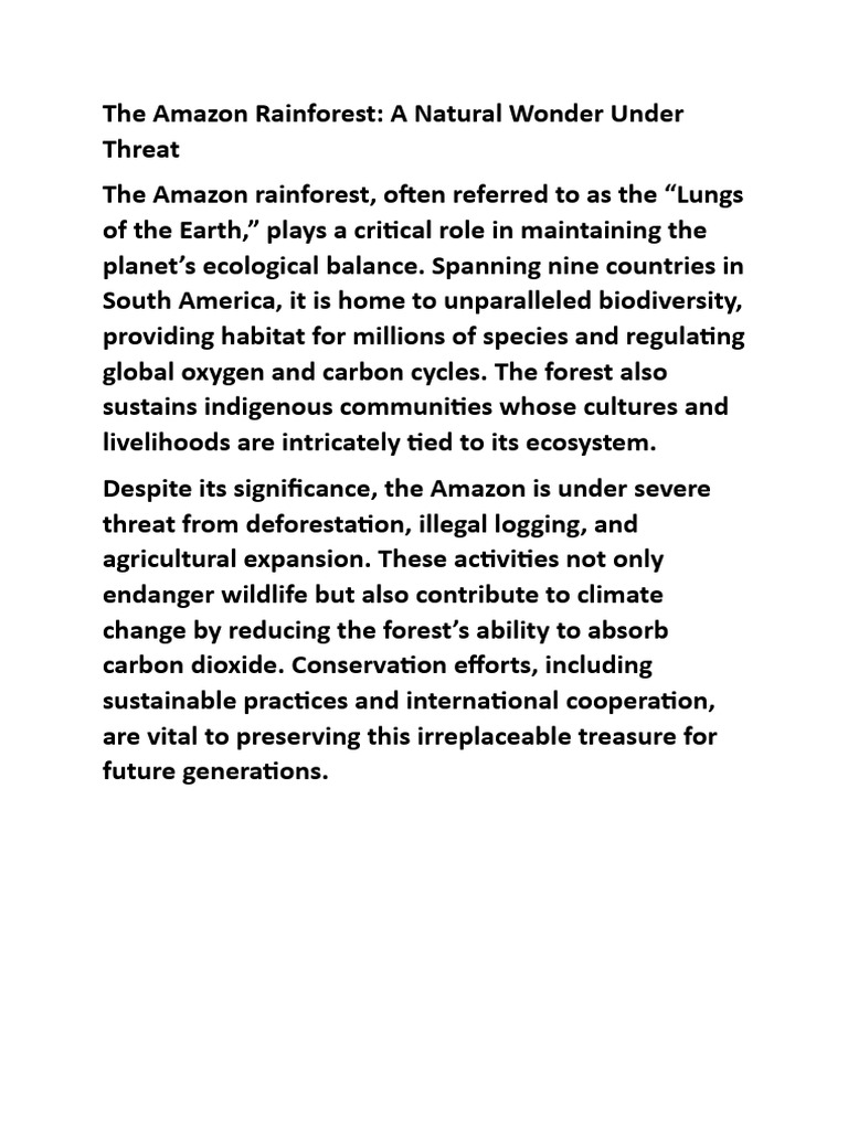 The Amazon Rainforest | PDF