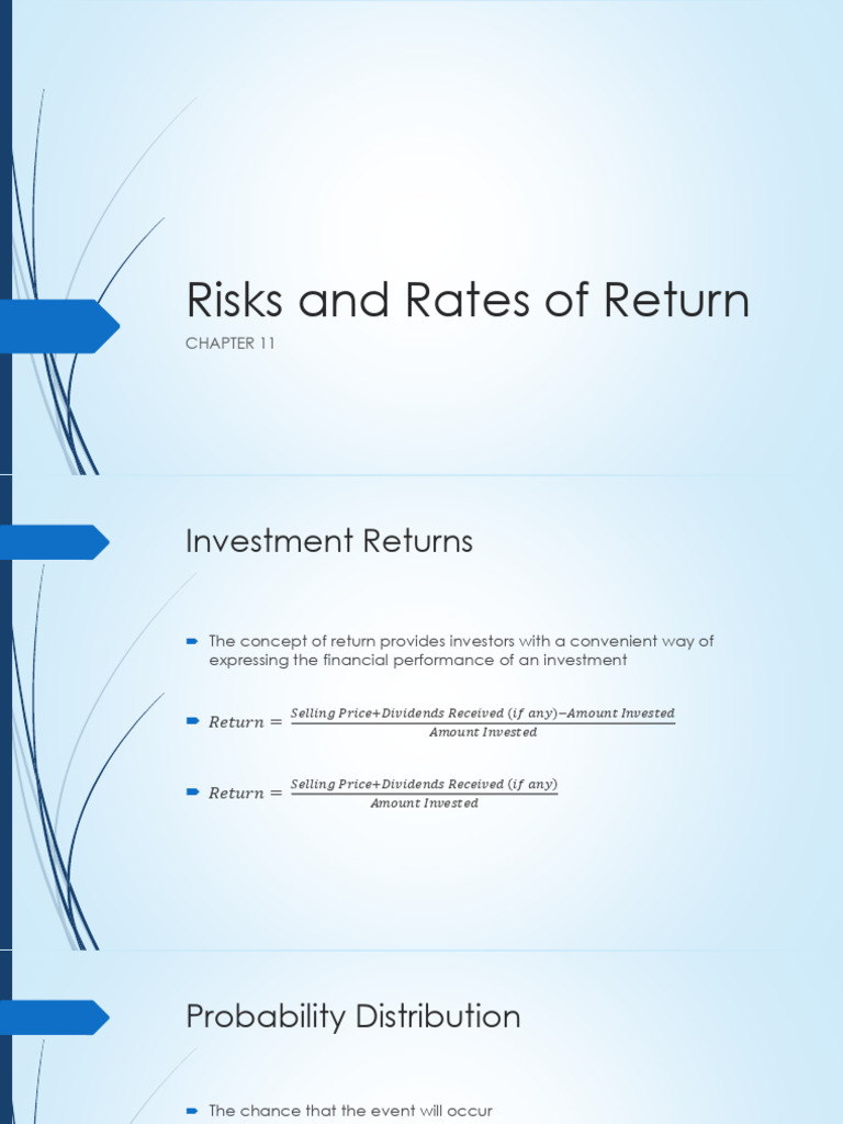 Chapter 11 - Risks and Rates of Return | PDF | Capital Asset Pricing ...