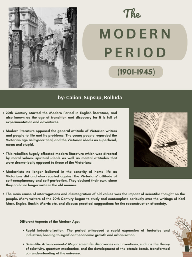 Modern Literature (1901-1945) Overview | PDF | Poetry | Aesthetics