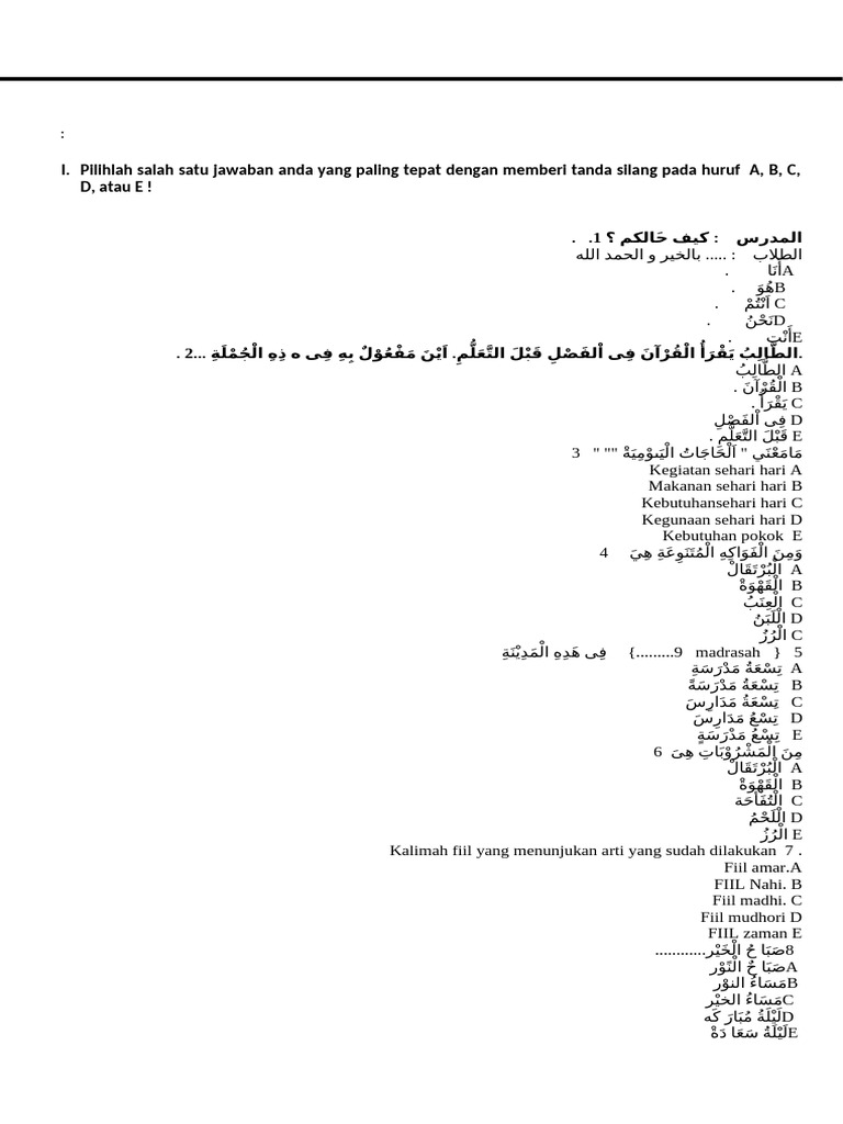 Format Naskah Soal ASAS | PDF