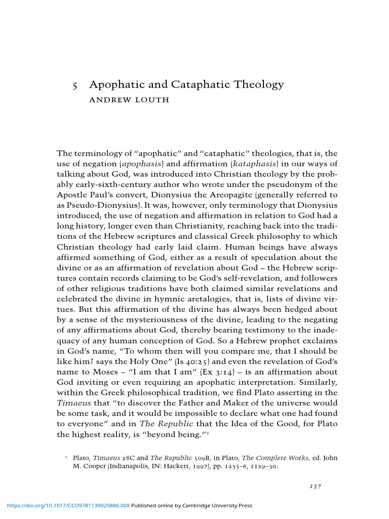 Apophatic and Cataphatic Theology Explained | PDF | Plato | Religious ...