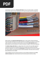 Cable Sizes Chart | PDF