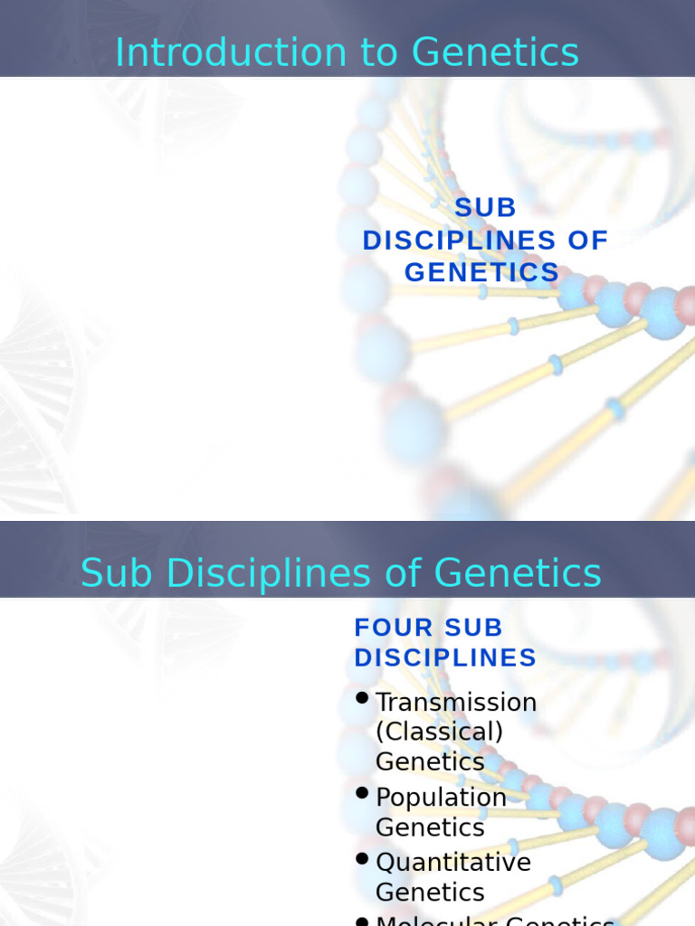 17 - Sub Diciplines of Genetics | PDF