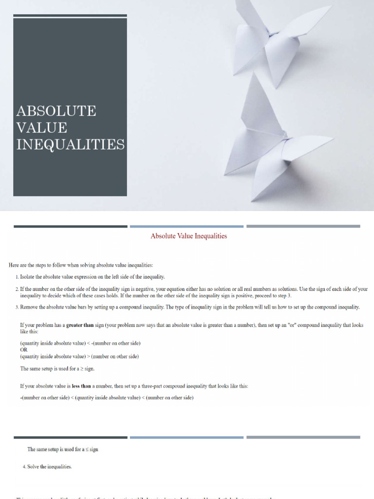 Absolute Value Inequalities | PDF