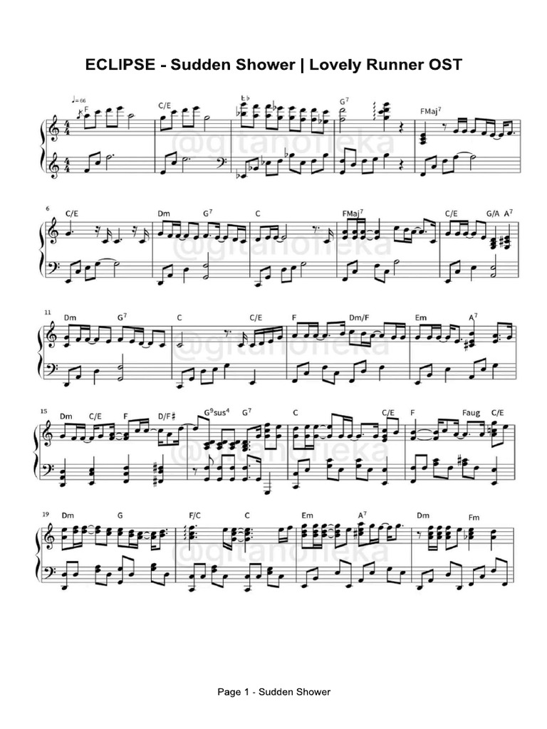 ECLIPSE - Sudden Shower (Lovely Runner OST) | PDF