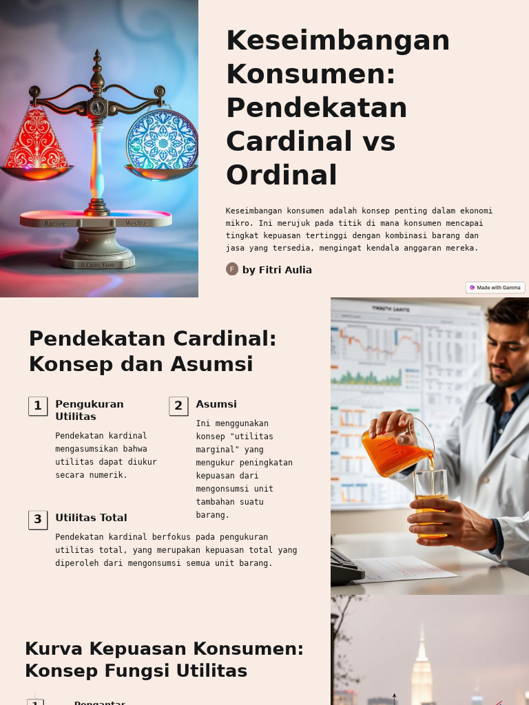 Keseimbangan Konsumen Pendekatan Cardinal Vs Ordinal | PDF