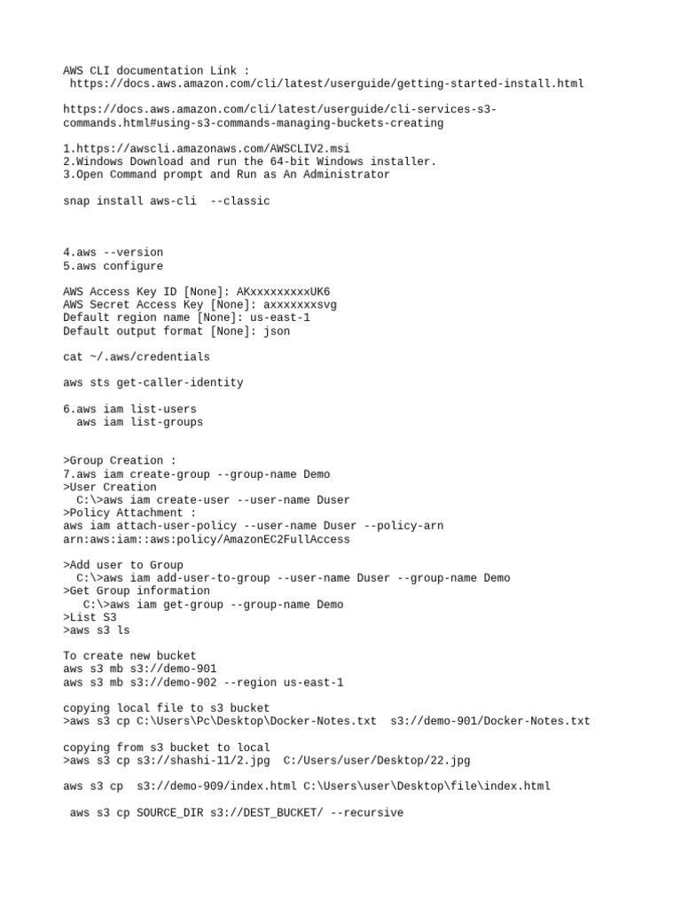 AWS-18-IAM-AWS CLI Installation-Commands | PDF | Computer Engineering | Information Technology