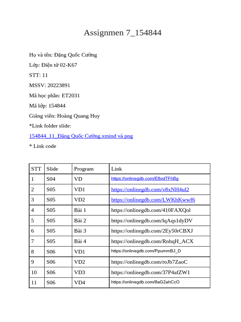 154844 - 11 - Assignment 7 - Đặng Quốc Cường - S04 - S05 - S06 - S07 - S08.c | PDF
