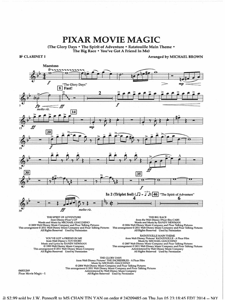 04 - Pixar Movie Magic - Clarinet | PDF