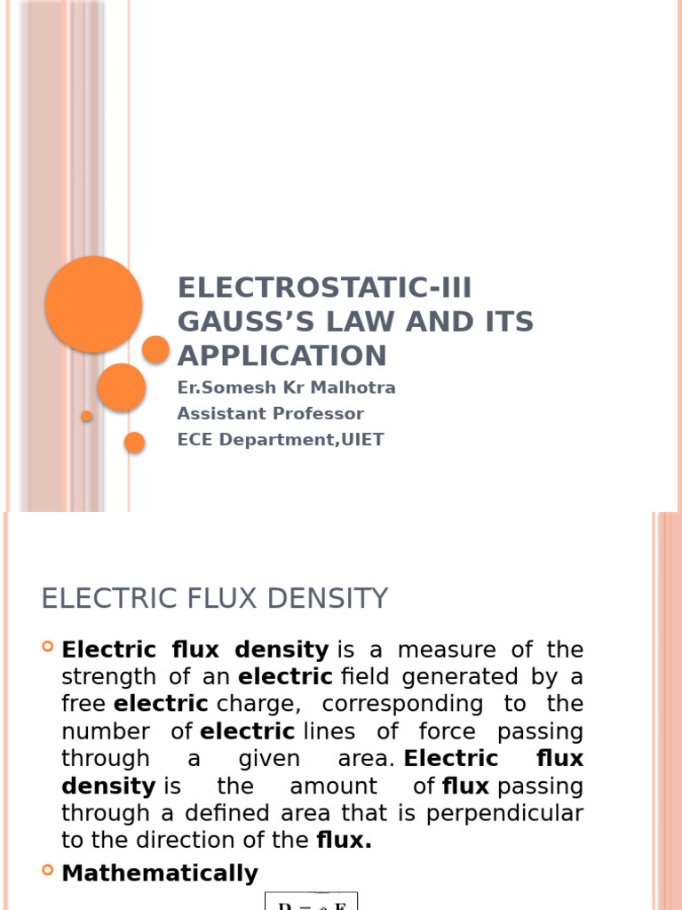 ELECTROSTATIC-III | PDF | Electric Field | Flux
