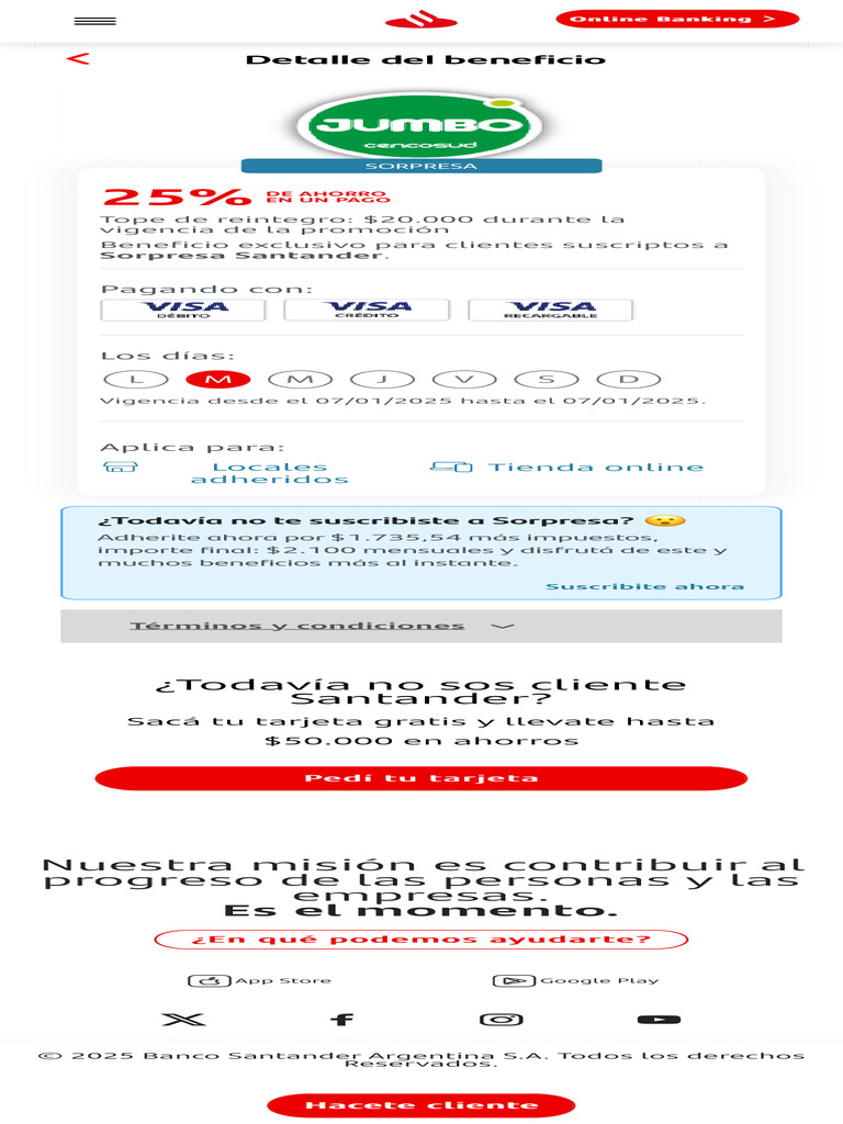 Promociones y Descuentos Banco Santander | PDF