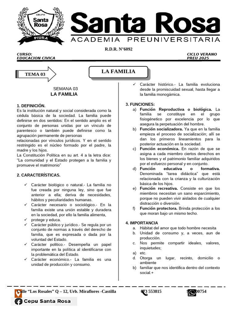 CIVICA Tema 03 - La Familia | PDF | Familia | Matrimonio