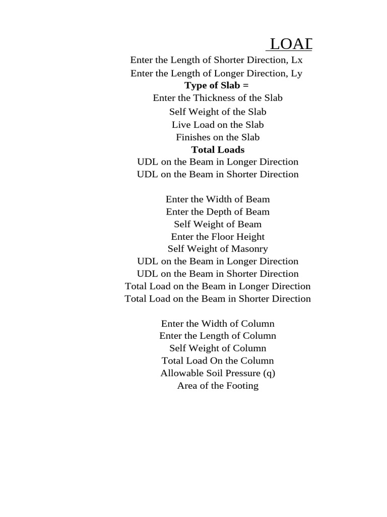 Slab Load Calculations | PDF Slab Load Calculations | PDF