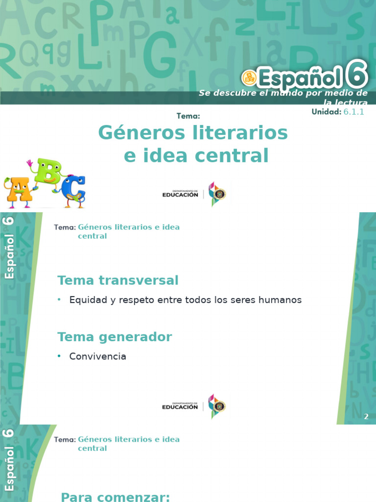 Espanol 6.u1.s1 Presentacion | PDF