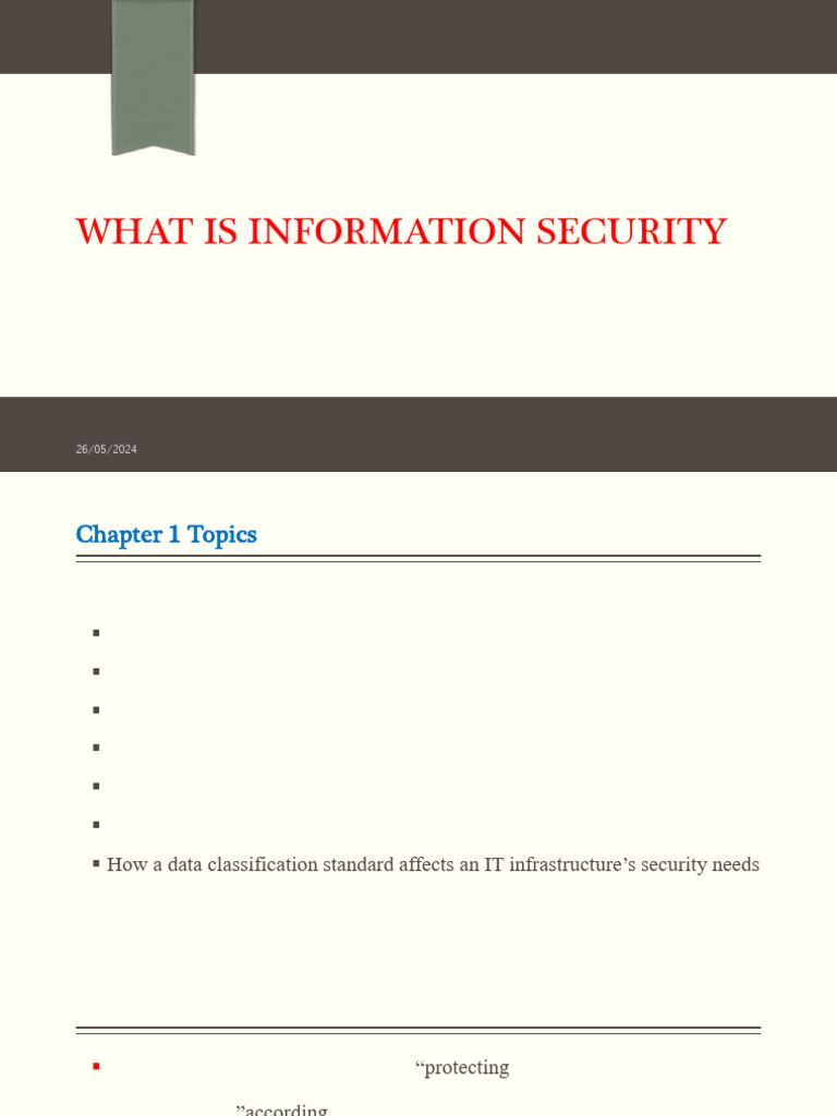 CH1 Information Systems Security | PDF | Information Security | Security