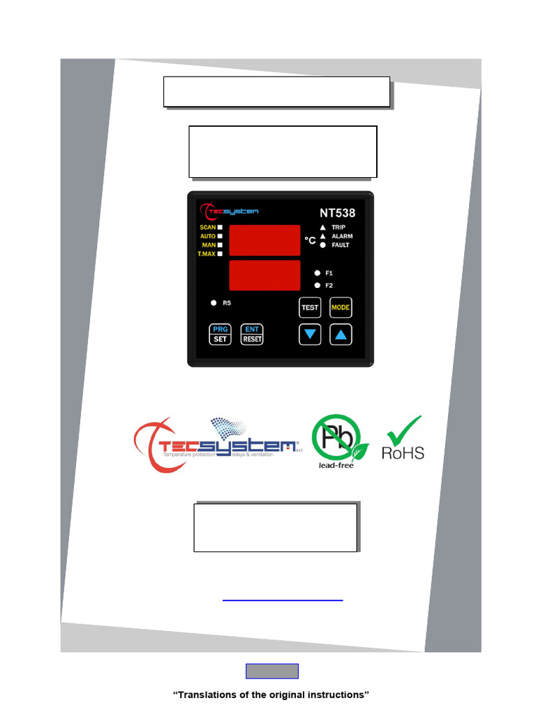 Temperature Controllers Electric Moters NT538 BASIC ED16 R1.5 Inst Manual | PDF | Sensor ...