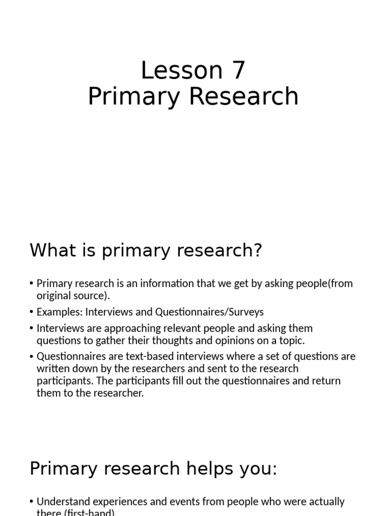 Understanding Primary Research Methods | PDF | Critical Thinking | Thought