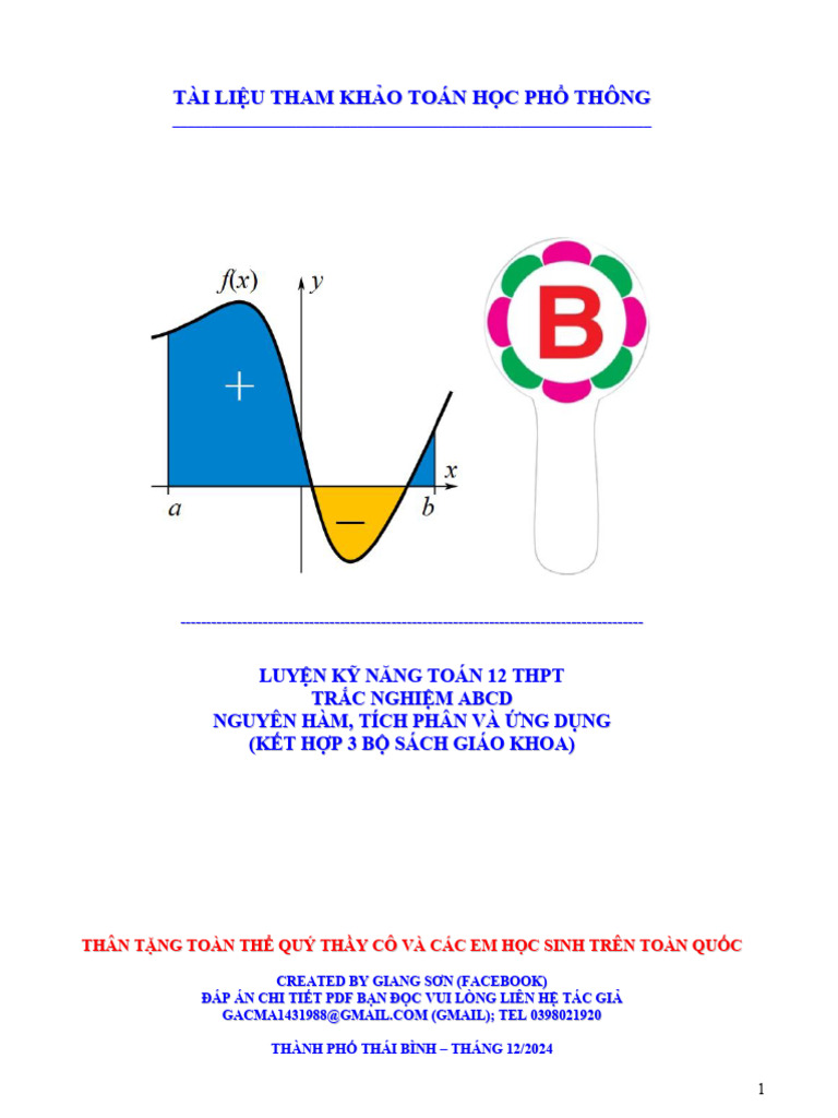 Luyen Ky Nang Trac Nghiem Nhieu Lua Chon Nguyen Ham Tich Phan Va Ung Dung | PDF