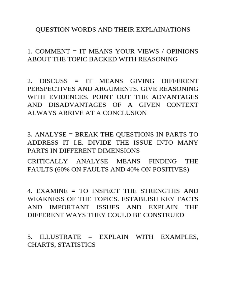 UPSC Exam Keywords Explained | PDF