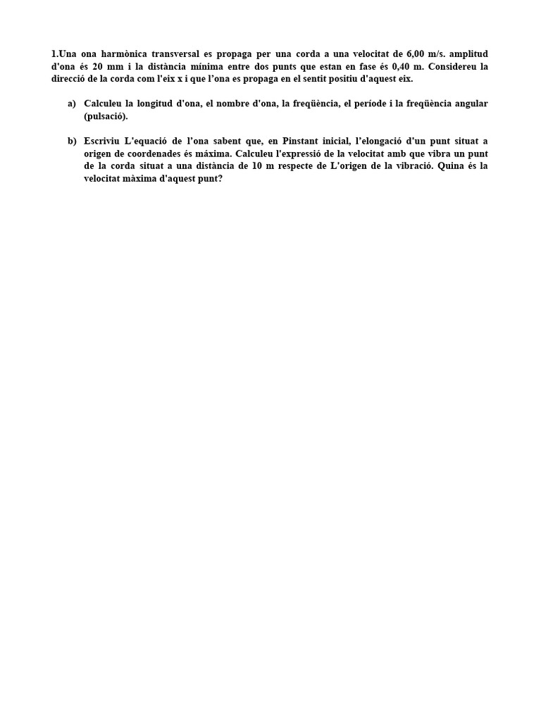 Exercicis Ones | PDF