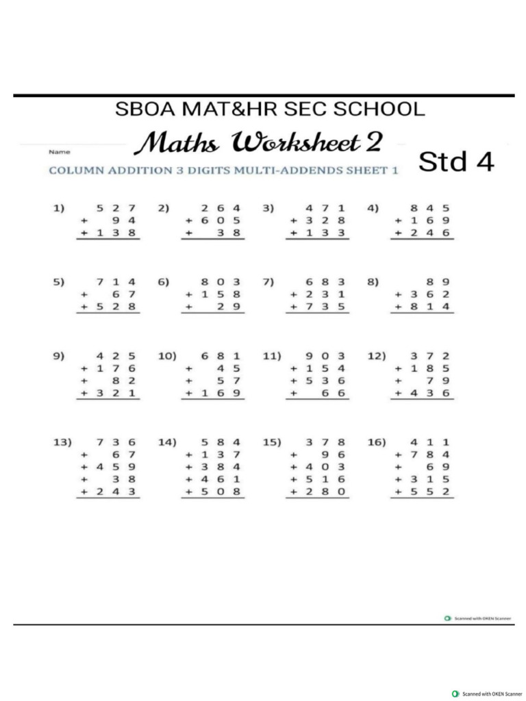 MATHS WORKSHEET 2(2) | PDF