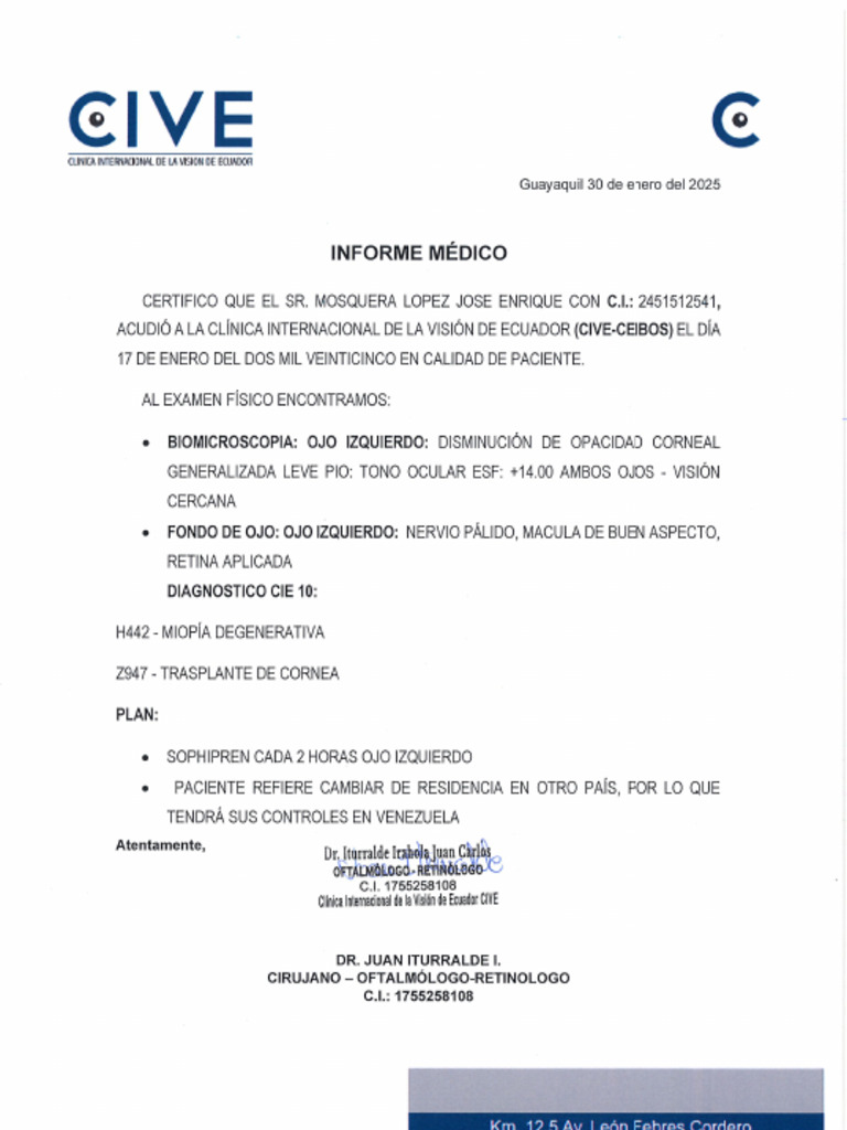 Informe Medico | PDF