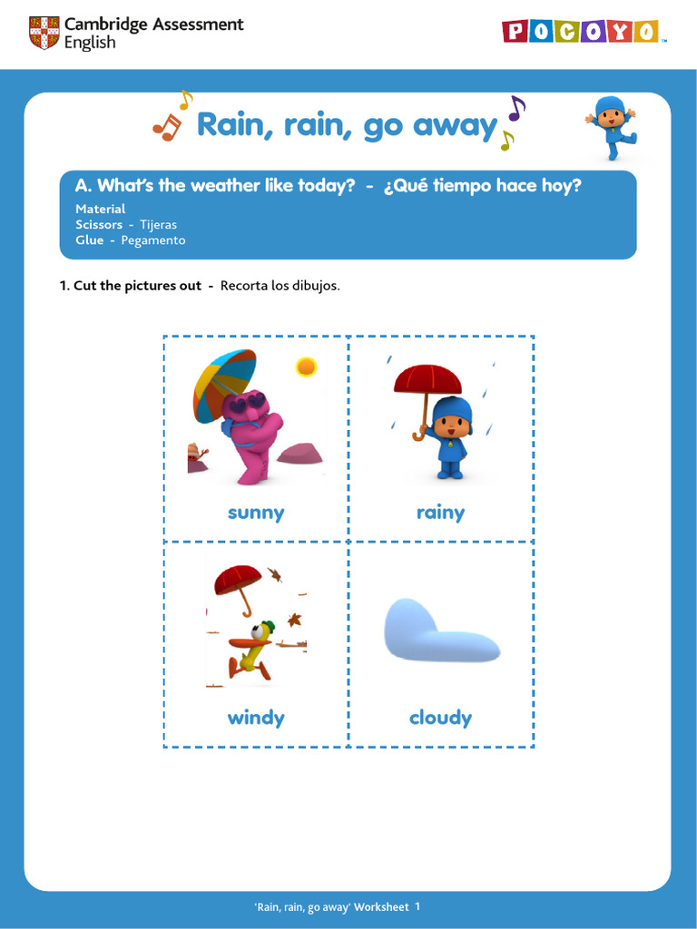 Pocoyo Rain Rain Go Away Espa Ol | PDF