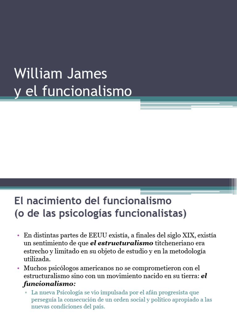 2020 William James y El Funcionalismo | PDF | Las emociones | Sicología