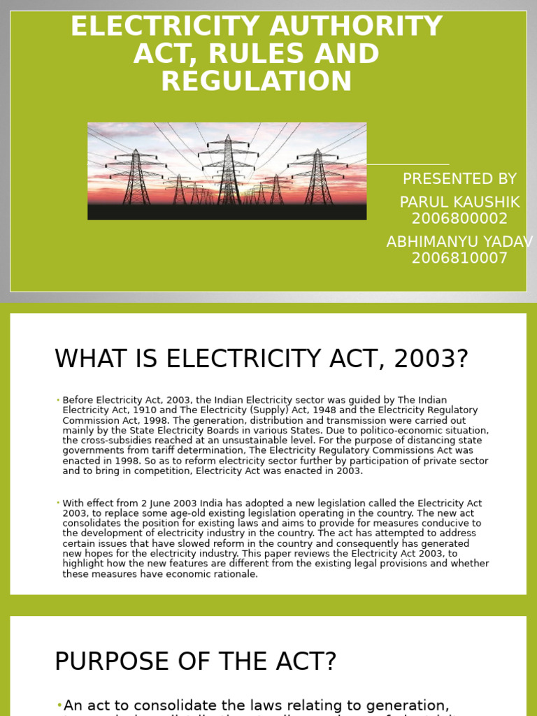 Overview of India's Electricity Act 2003 | PDF | Electric Power | Power ...
