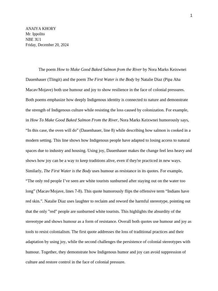 _Compartive Pargraph by Anaiya Khory NBE 3U1 | PDF