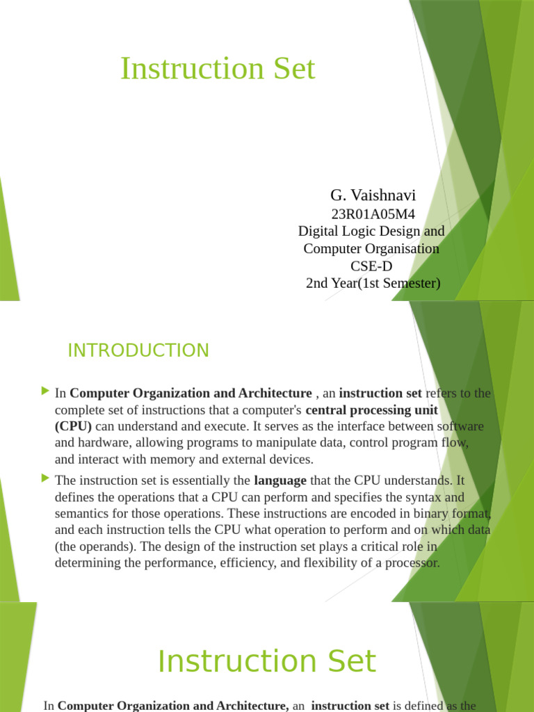 23R01A05M4 1 Instruction Set | PDF | Central Processing Unit | Multiplication