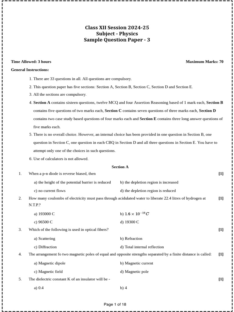Physics sqp | PDF | Inductor | Electronvolt