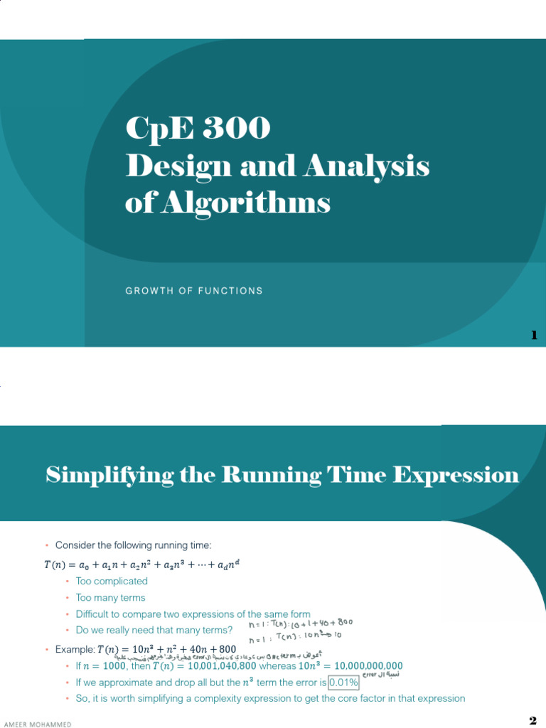 Set3 Growth of Functions | PDF | Time Complexity | Multiplication