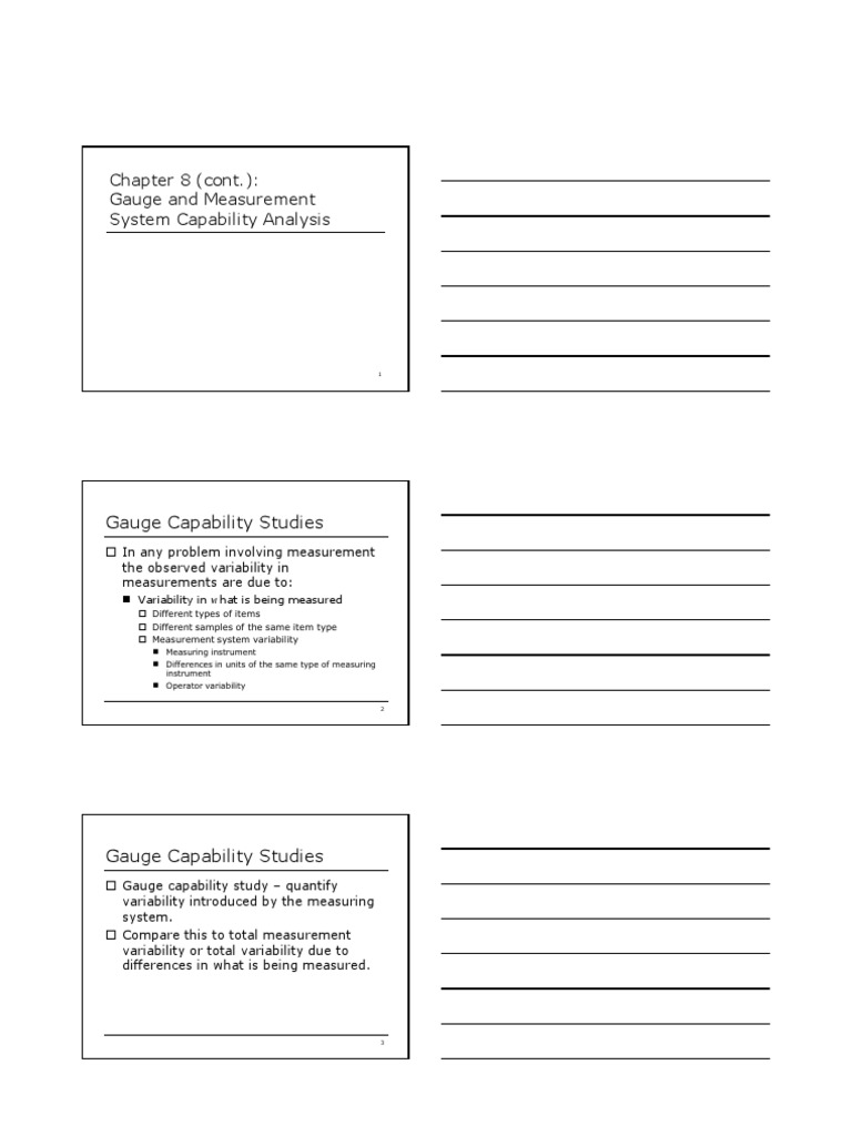 Gauge and Measurement Capability Analysis | PDF | Variance | Normal ...